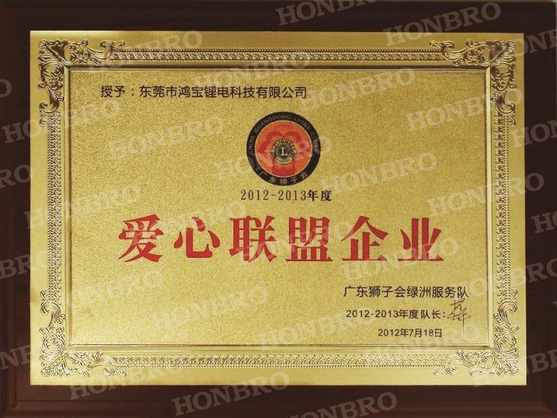 Caring Alliance Enterprise Certificate - GuangDong Honbro Technology Co., Ltd.