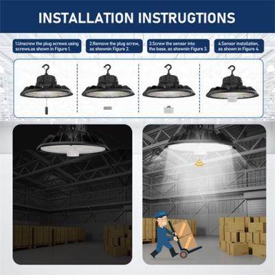 중국 미국 Stcok UFO Led High Bay Lights 200W 3CCT 조절 가능한 High Bay Light 산업용 조명 판매용