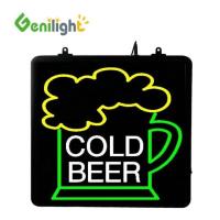 Quality LED Neon Light Sign for Bars and Pubs Cold Beer Sold Here Power Supply Adaptor 25 C for sale