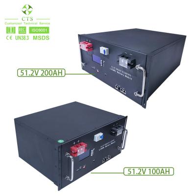 중국 홈 스토리지를 위한 태양 Lifepo4 래키드 리튬 이온 전지 24v 48v 100ah 200ah 5 kw 10 kw 판매용