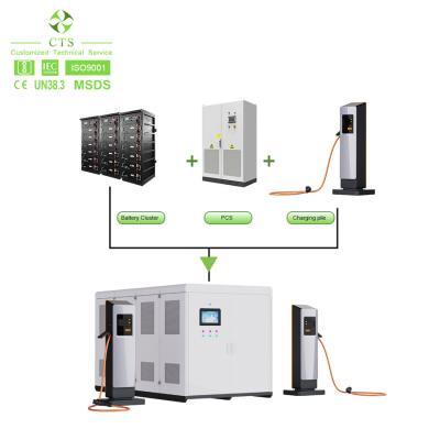 중국 CTS BESS 태양 전지 저장 시스템 75kwh 150kwh 300kwh Lifepo4 배터리 컨테이너 EV CCS2 판매용