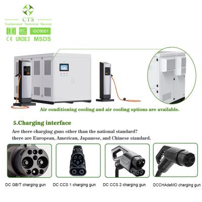중국 CTS BESS 태양 전지 저장 시스템 75kwh 150kwh 300kwh Lifepo4 배터리 컨테이너 EV CCS2 판매용