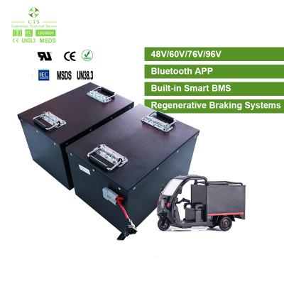 중국 저속 차량 48V 150Ah 충전식 리튬 배터리 (전기 삼륜차 골프 카트용), 72V 200Ah LiFePO4 배터리 팩 판매용