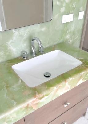 China Verde Almi Marble Vanity Top - Luxury Green Veined Bathroom Countertop for sale