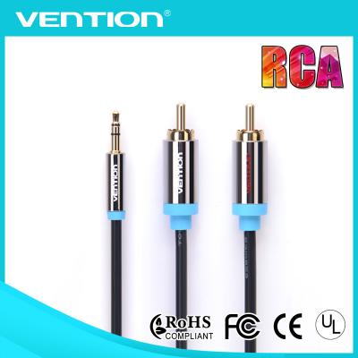 Cina Il maschio 2RCA connettori di cavo stereo del maschio 3.5mm agli audio, oro ha placcato l'audio cavo della toppa in vendita