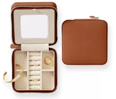 Cina caso di cuoio di Exquisite Travel Jewelry dell'organizzatore del contenitore di unità di elaborazione della mucca di progettazione in vendita