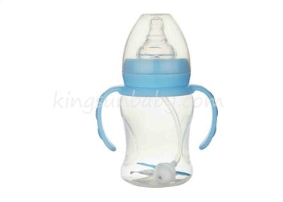 Cina Latte d'alimentazione dell'alta plastica trasparente ampio biberon del collo per l'ampia bocca del bambino con paglia in vendita