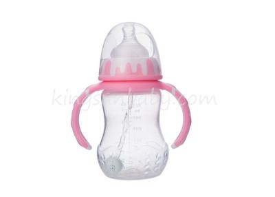 Cina Il biberon infantile di plastica di professione d'infermiera di forma dell'arco per neonato con i doppi colori tratta l'ampio collo 7oz in vendita