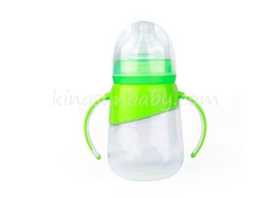 Cina Biberon neonato di plastica 180ml del collo di doppio colore ampio in ampia bocca in vendita