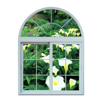 Cina Proof Sound Uragano Impatto Profilo di alluminio Legatura Cornice doppia vetro Arco Griglia Slide Finestre Per Balcone Bagno in vendita