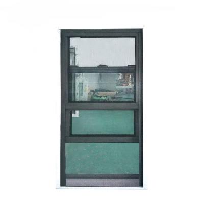 China Perfil de alumínio de rompimento térmico Janela suspensa dupla para casas com vidro de vidro Quadro de alumínio preto Portas de janelas à venda