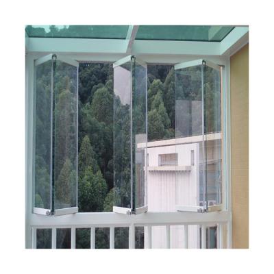 China Moderno design personalizado de cor dobrável vidro de alumínio bifold acordeão janela dobrável para villa à venda