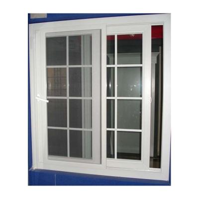 China KDSBouwwerk Plastic Windows Pvc Voorbeeld Ontwerp Dubbelglazuur Upvc Schuifvenster Met Beveiligingsgril Te koop