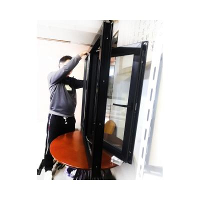 China Edificio de estilo francés moderno de doble acristalamiento Vinyl PVC Ventana de basamento negro Ventanas de casa negra en venta