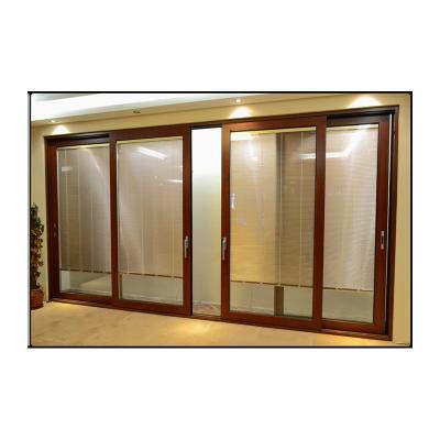 Cina Balcone termico rotto doppio vetro temperato porta scorrevole di ingresso alluminio multi slide porta di vetro patio vetro alluminio in vendita