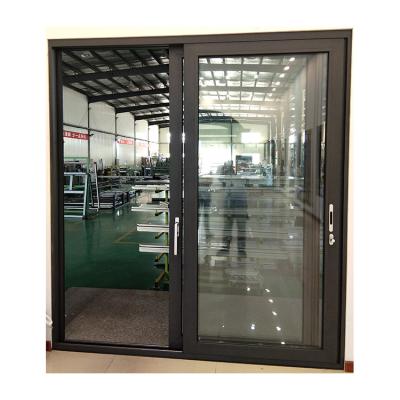Cina KDSBuilding doppio alluminio francese nero metallo esterno vetro 48 pollici porta scorrevole esterna in vendita