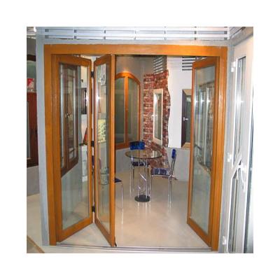 Cina KDSBuilding Bedroom Doors Design Aluminum Frosted Double Glass Pieghevole Porta di Vetro Bifold in vendita