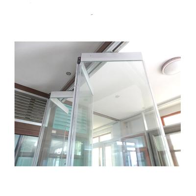 China Gebouw douche zonder frame zonder frame automatische sensor aluminium glas zijn vouwdeuren Te koop