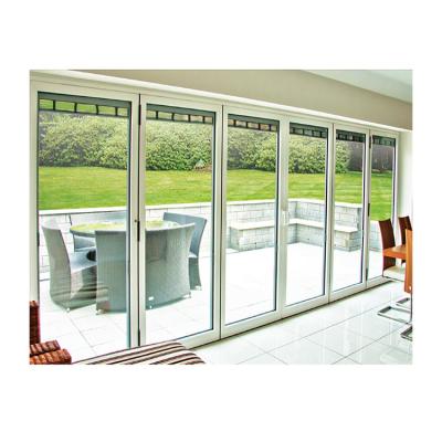 China KDSBuilding Triple Tempered Glass Alloy Bifold Patio Doors Met Aluminium Schuifdeur Wielen Te koop