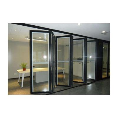 China KDSConstrucción insonorizada veranda impermeable plegable retráctil puerta plegable de vidrio de seguridad barata en venta