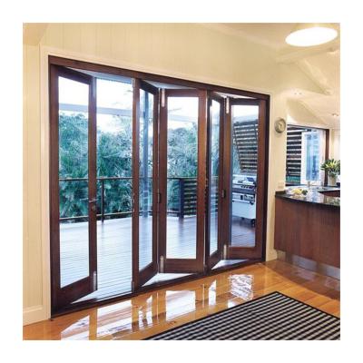 China Puerta plegable de vidrio de doble impacto en venta