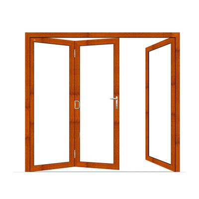 China KDSConstrucción A prueba de impacto de huracán Precio barato Aluminio Puertas Dobles Plegables Vidrio Villa de Puertas Dobles en venta