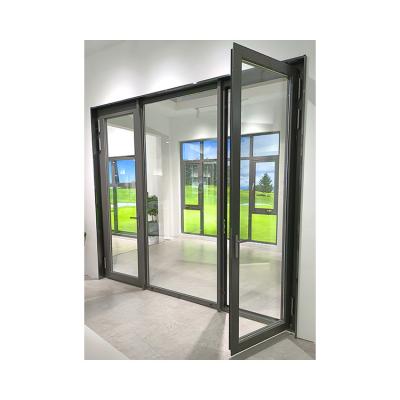 China Diseño de puertas de vidrio comerciales modernas de aluminio exterior para el hogar u oficina en venta