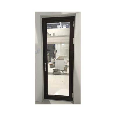 China Moderne dubbelgehard glas aluminium voorkant buitenkant metalen ingang Casement deur voor badkamer Te koop