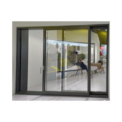 China Poedercoating systeem scharnier groot glas aluminium frame slanke schuifdeuren hardware voor huizen Te koop