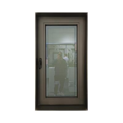 China Hoog beveiligd schokglas Frans ingang aluminium bekleding raam Luxe Te koop