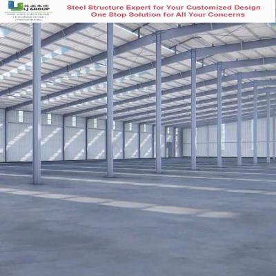 China Prefabricated Steel Structure Warehouse with Sandwich Panel Roof for sale