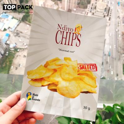 Cina La guarnizione laterale tre sta sulla patata su ordinazione Chip Packaging dei sacchetti della chiusura lampo in vendita