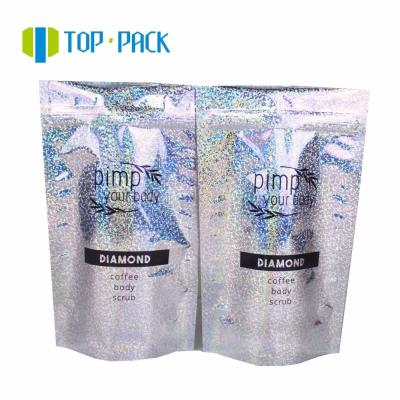 Cina La serratura lucida dello zip di Mylar sta sul supporto olografico del di alluminio della borsa sul sacchetto in vendita