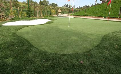 Golf artificial turf roll and installation example