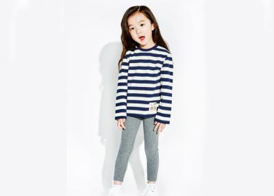 Cina Pigiama delle ragazze dei vestiti delle ragazze dei bambini della banda di bianco grigio messo + mélange dell'elastico del cotone in vendita