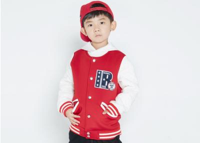 China Van het het Honkbaljasjes Herstelde EMB Contrast van comfortabele de Klerenkinderen van Jonge geitjesjongens de Ribmanchetten Te koop