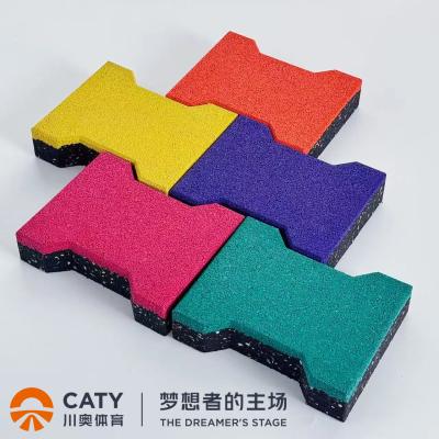 China Anti-slip 20mm Thick Dog-bone Rubber Tile for Fitness Path and Racecourse, Comfort Elasticity & Easy Installation for sale