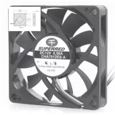 Cina La palla/collega sopportare con un manicotto il fan di plastica della struttura 70x70x15 della ventola di raffreddamento PBT 94V0 di CC 12V in vendita