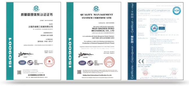 Quality certifications and standards compliance