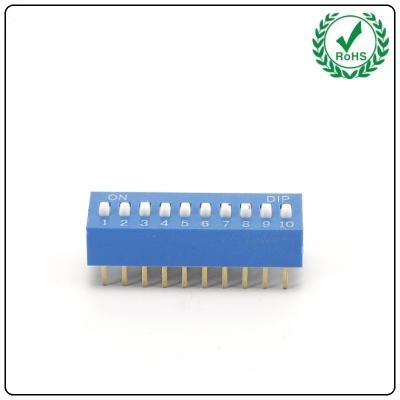 China 2.54mm ROHS de Materiële Schakelaar van de Diaonderdompeling, 5 Positie 10 Pin Dip Switch Te koop