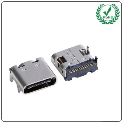 中国 中間の台紙USBのタイプCのメス コネクタ、16Pin SMTのタイプUSB Cの容器 販売のため