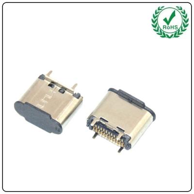 中国 USB-31C-F-01BS02 H6.5 USB 3.1のタイプCの女性のソケット直角PCB SMTの二重列タブ 販売のため