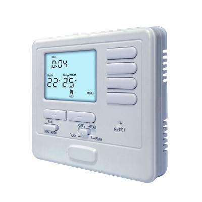 中国 世帯のヒート ポンプの普遍的な補助基層が付いているプログラム可能なワイヤーで縛られた部屋のサーモスタット 販売のため