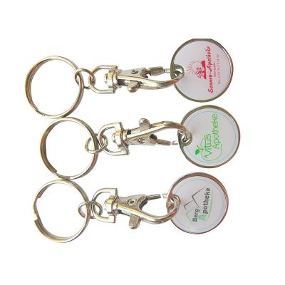 Cina Custom Supermarket Metal Token Coins Shopping Cart Trolley Token Keychain in vendita