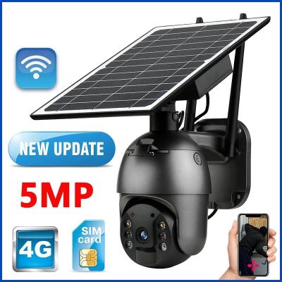 Cina SIM Card Camera solare resistente alle intemperie nero, macchina fotografica solare all'aperto 4G di PTZ in vendita
