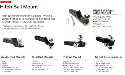 China ODM OEM Powder Painted Painted Hitches Ball Mount Trailer Hitch Ball Mount for sale