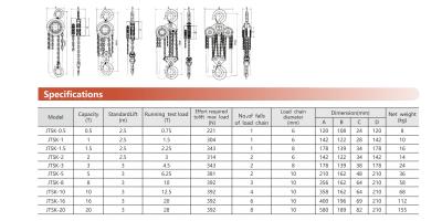 Cina Paranco a catena manuale da 3 metri per sollevamento pesante e versatile in vendita