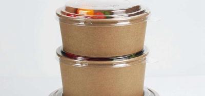 China Alternative Brown Kraft Salad Hot Food Disposable Paper Bowls With Lids for sale