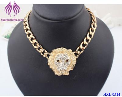 China Collar pendiente del inconformista de la aleación de la cadena de Hip Hop del COLLAR del león de la MODA de la MODA 14K de los HOMBRES en venta