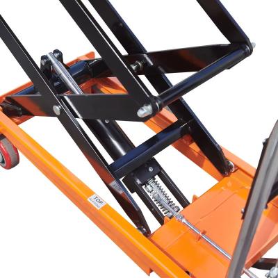 China Custom Movable Manual Hydraulic Lifting Scissors Platform 1000mm 800kg Hydraulic Lift Hand Manual Lift Tables for sale